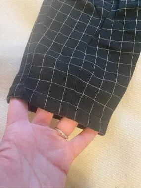 Zara | Bottoms | Black Windowpane Plaid Toddler Pants Wide Leg ...